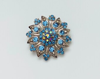 Blue Glass Brooch | Etsy UK