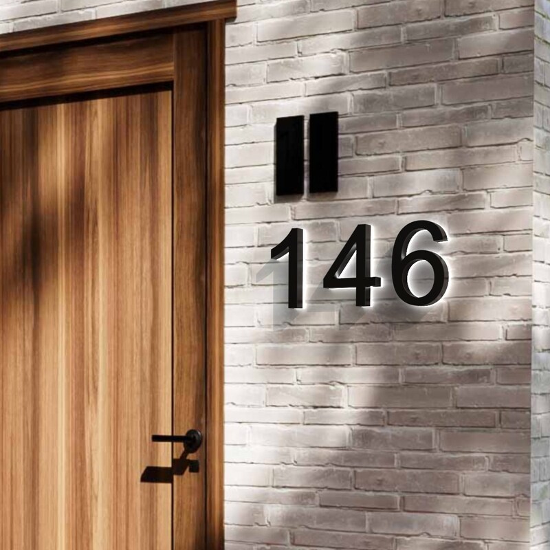 Outdoor Lighted House Number - Etsy