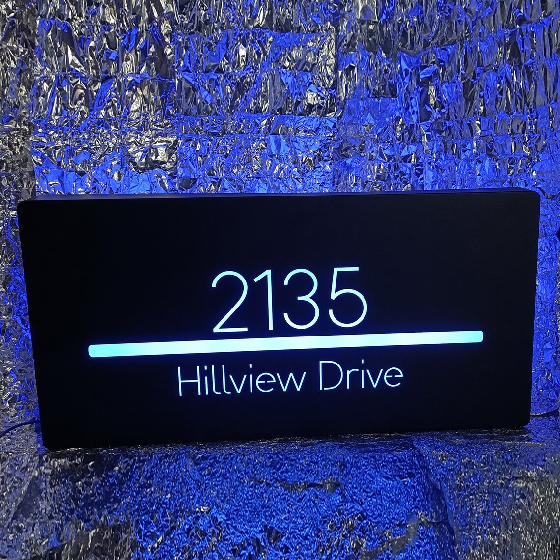 Rectangular House Number Signcustom Door Signled Modern - Etsy