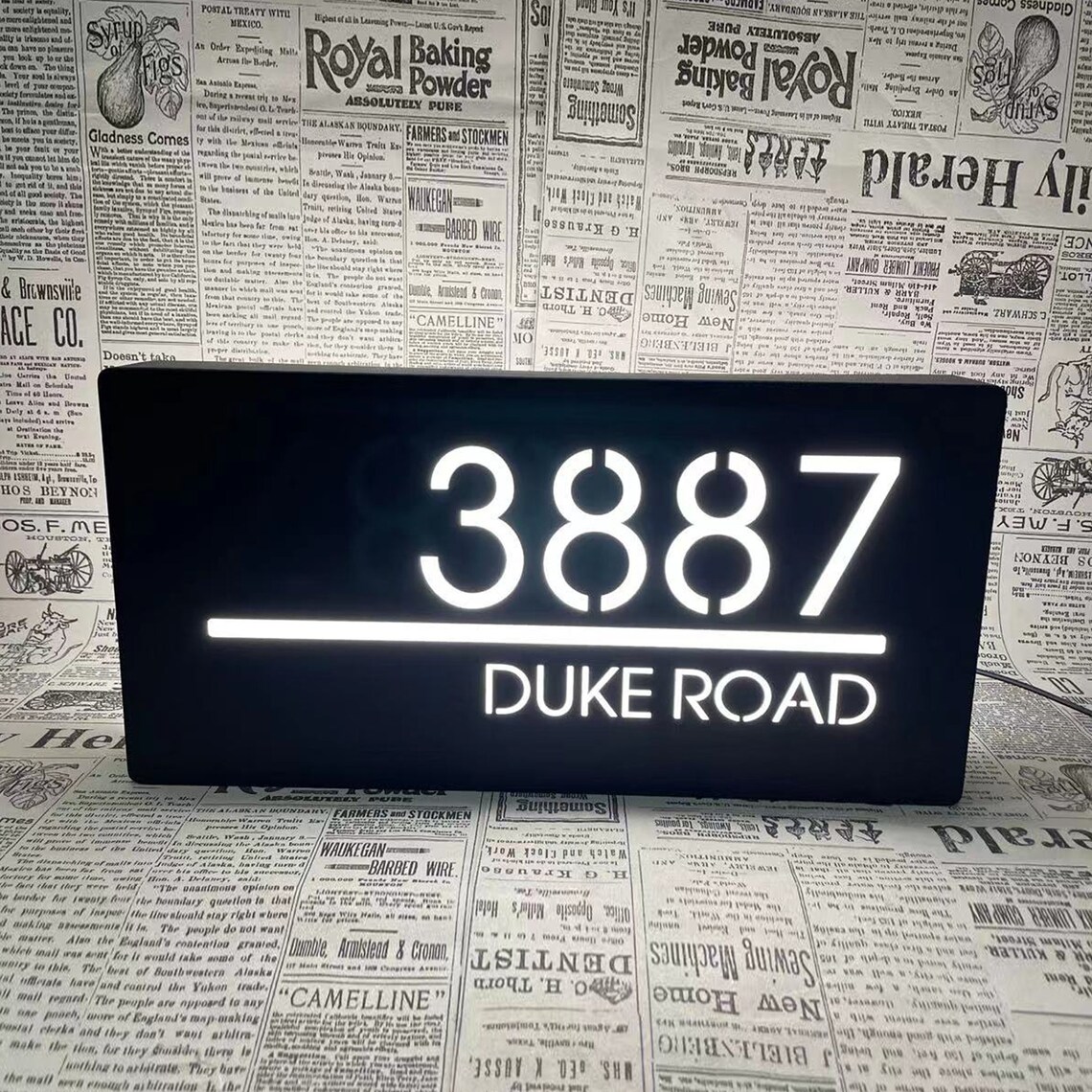 Home Address Numbers Outdoor Logo Sign Light 3D Lighting - Etsy