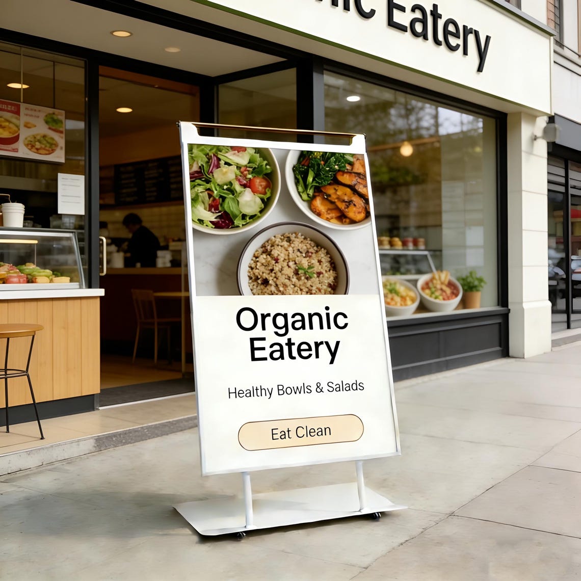 Portable A-frame Sign With Wheels | Movable PVC Advertising Board ...