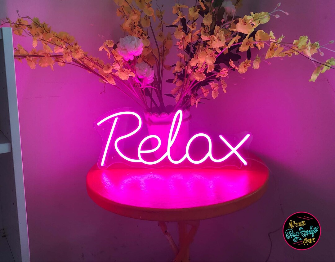Relax Neon Signs,custom Neon Sign,decor for Coffee Library Wall Art ...