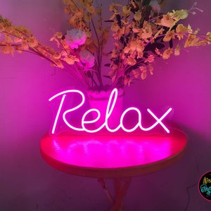 Relax Neon Signs,custom Neon Sign,decor for Coffee Library Wall Art ...