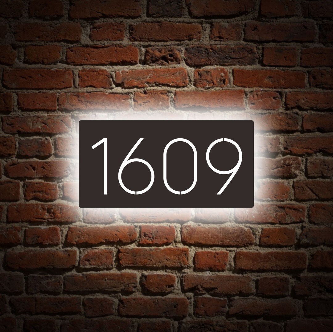 Modern House Number Sign,metal Backlit Signs,address Plaque,led Number ...
