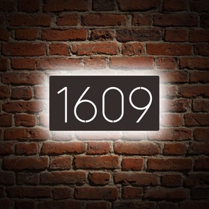Modern House Number Sign,metal Backlit Signs,address Plaque,led Number ...