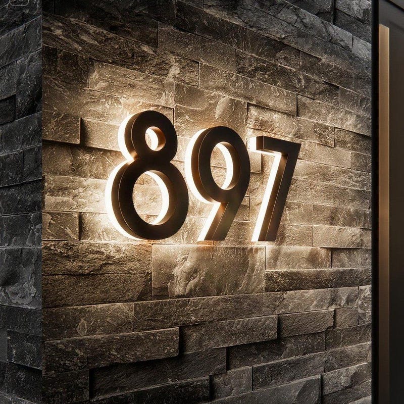 Backlit House Numbers - Etsy