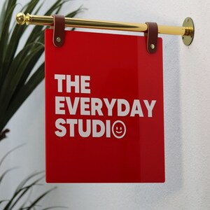 Acrylic Blade Sign,custom Storefront Flag Sign,modern Indoor Decor ...