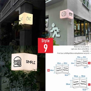 Rectangle LED Light Box Sign - Custom Street Sign Illuminated Business ...