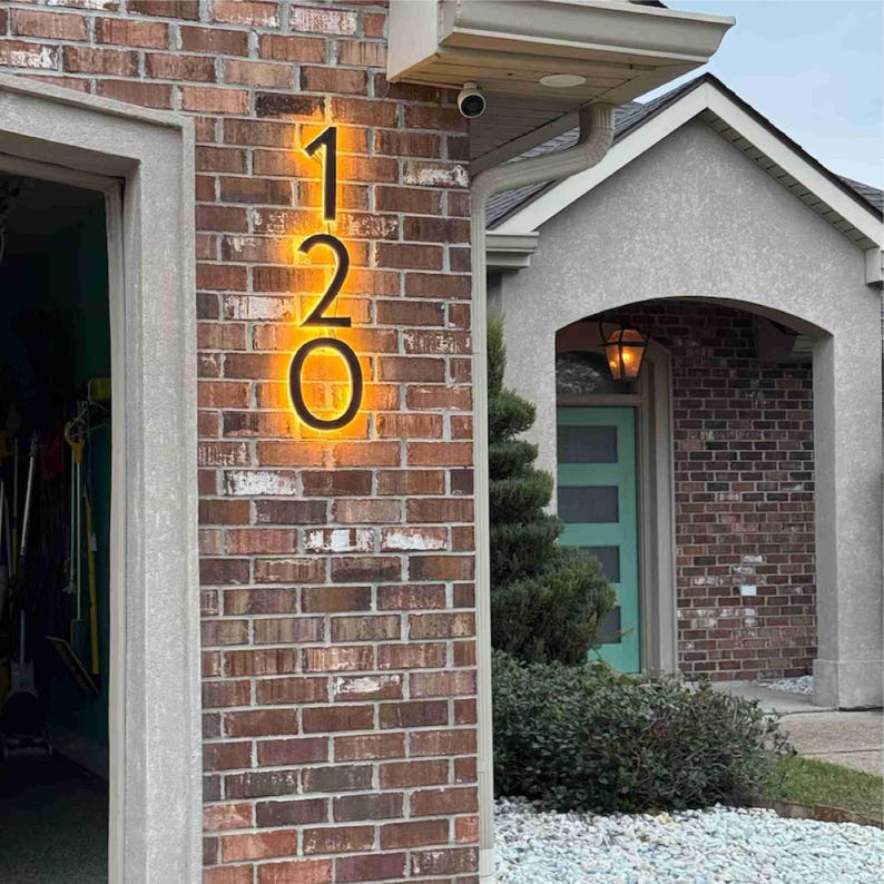 House Number Sign,moder Metal Backlight House Number Sign,outdoor ...