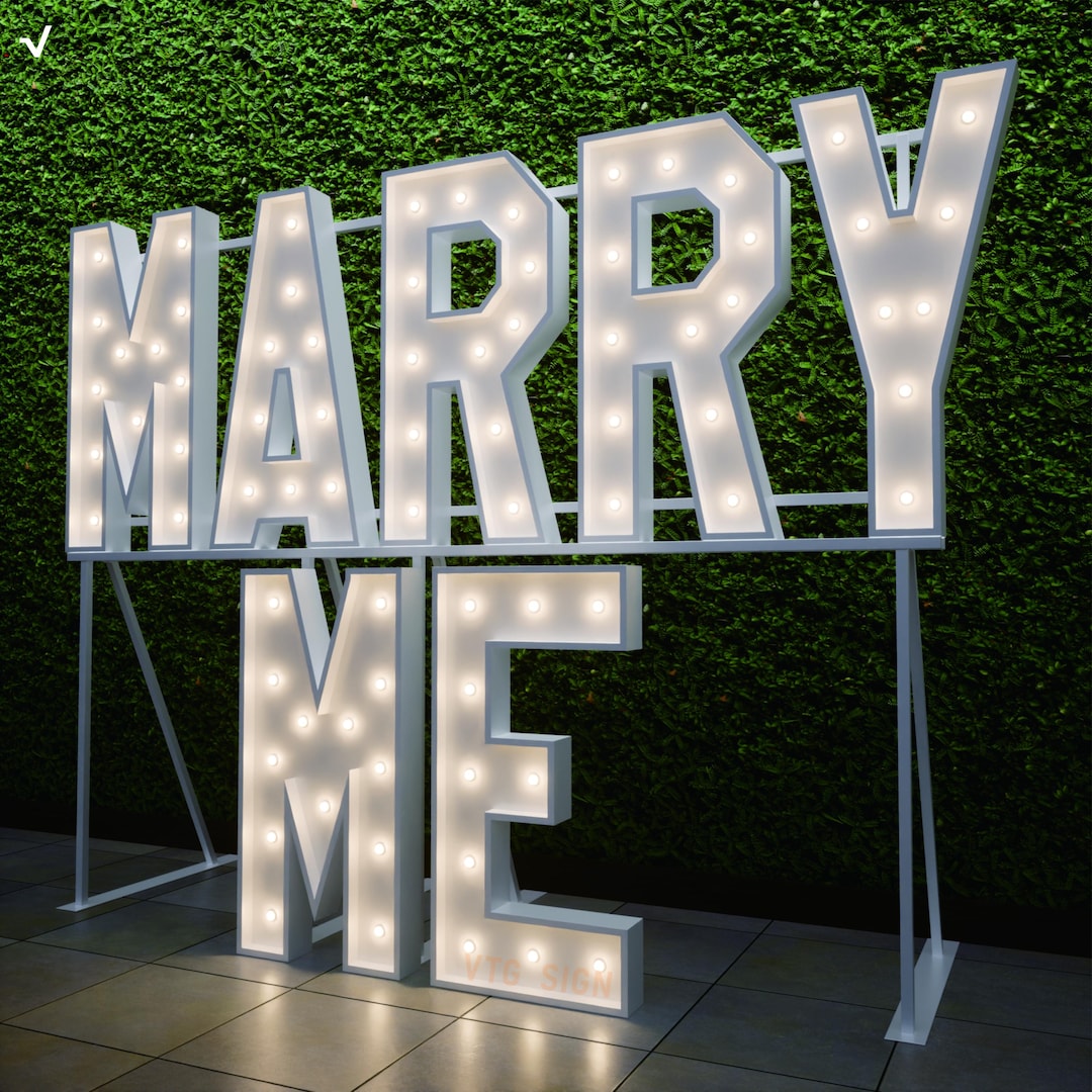 Marry Me Custom Marquee Letters - LED Light up Signs, Personalized Name ...