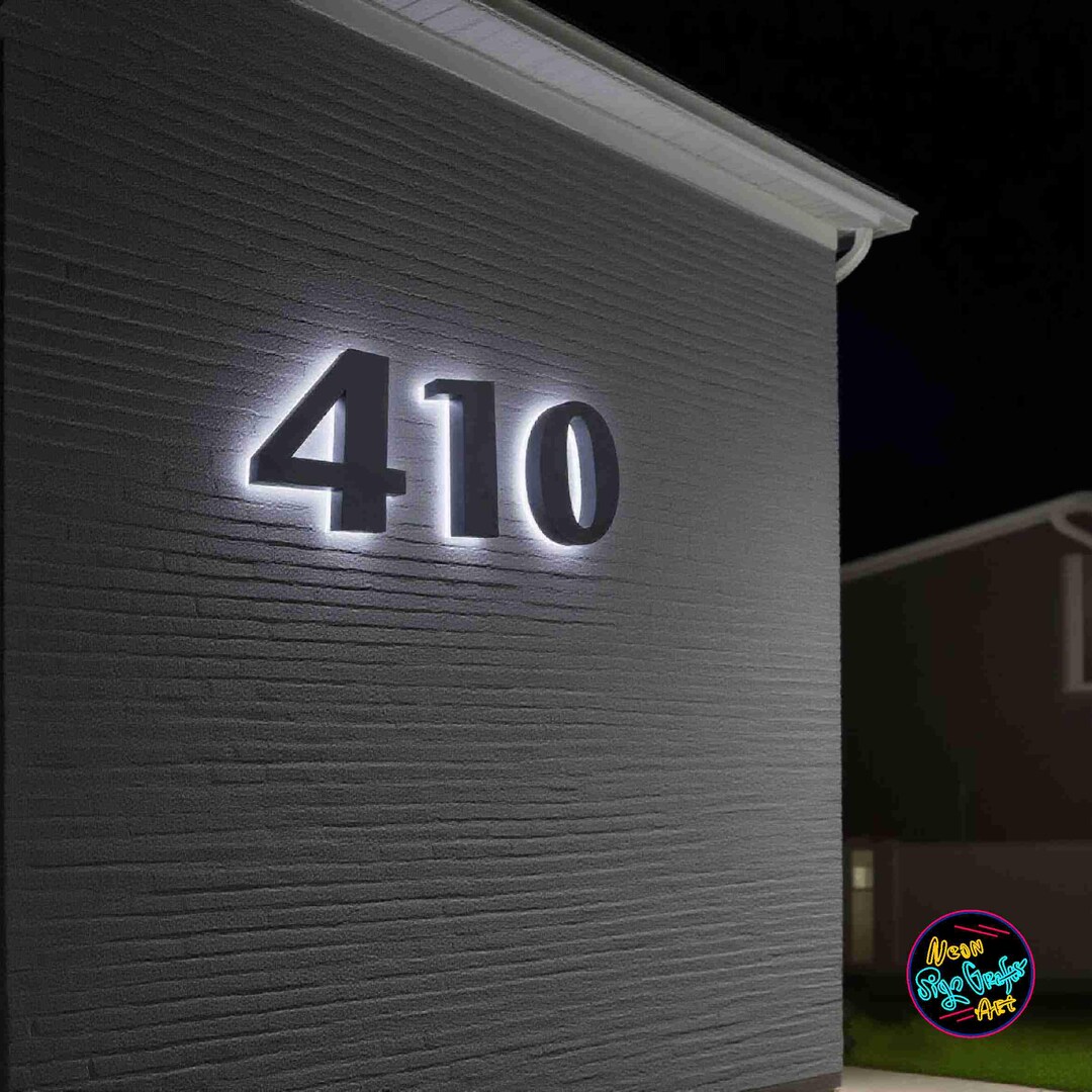 House Number Sign,moder Metal Backlight House Number Sign,outdoor ...