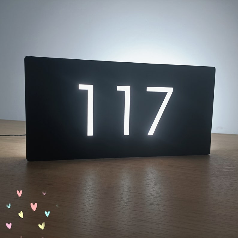 Custom House Number Sign LED Backlit Metal Sign House - Etsy