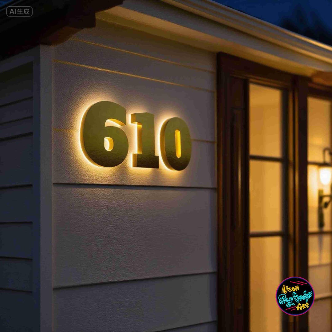 Custom LED House Numbers - Illuminated Address Sign - Backlit Modern ...