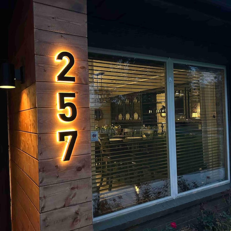 Custom LED House Numbers - Illuminated Address Sign - Backlit Modern ...