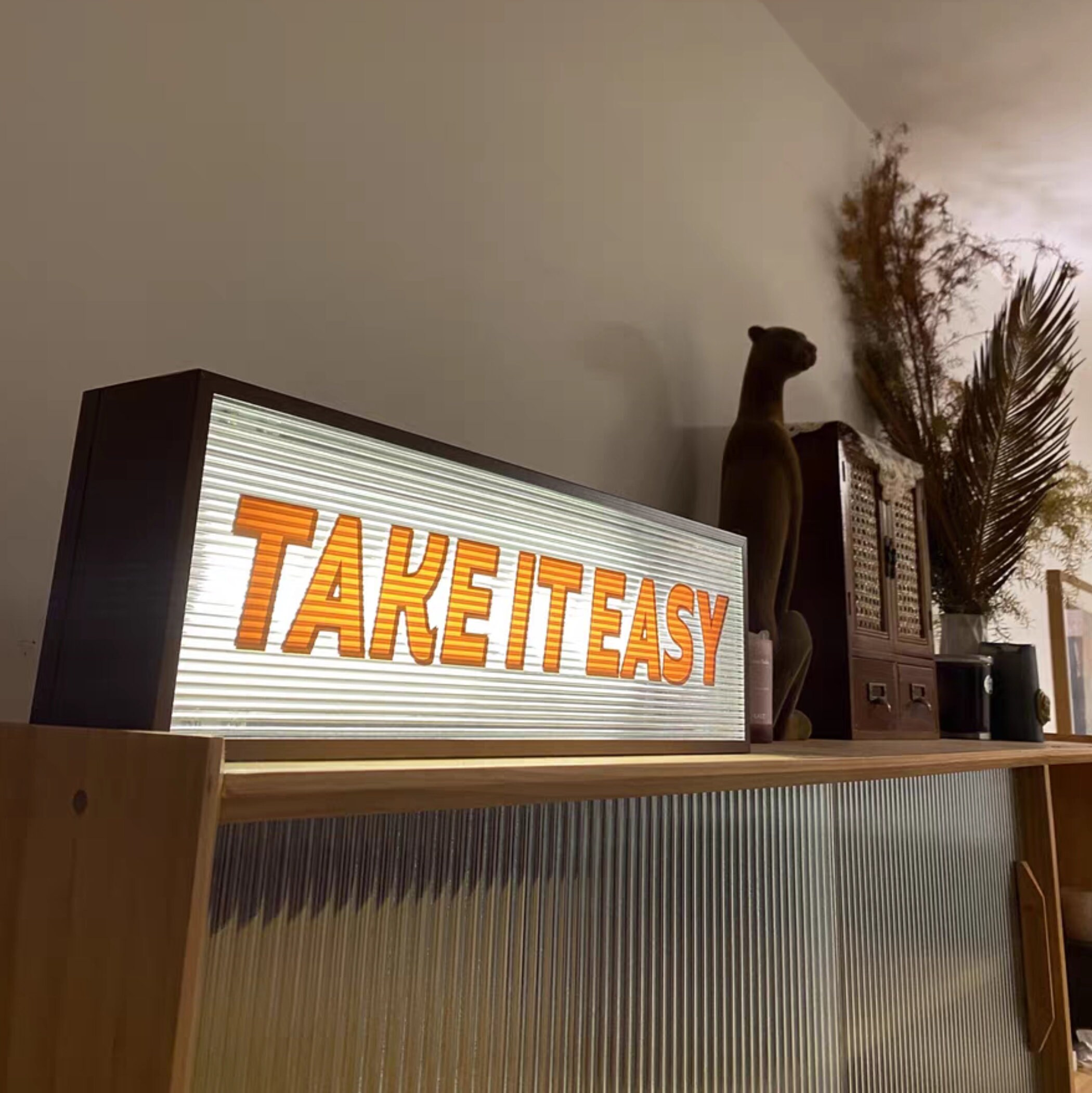 Modern Metal Corrugated Acrylic Light Box,personalized Shop Door Decor ...