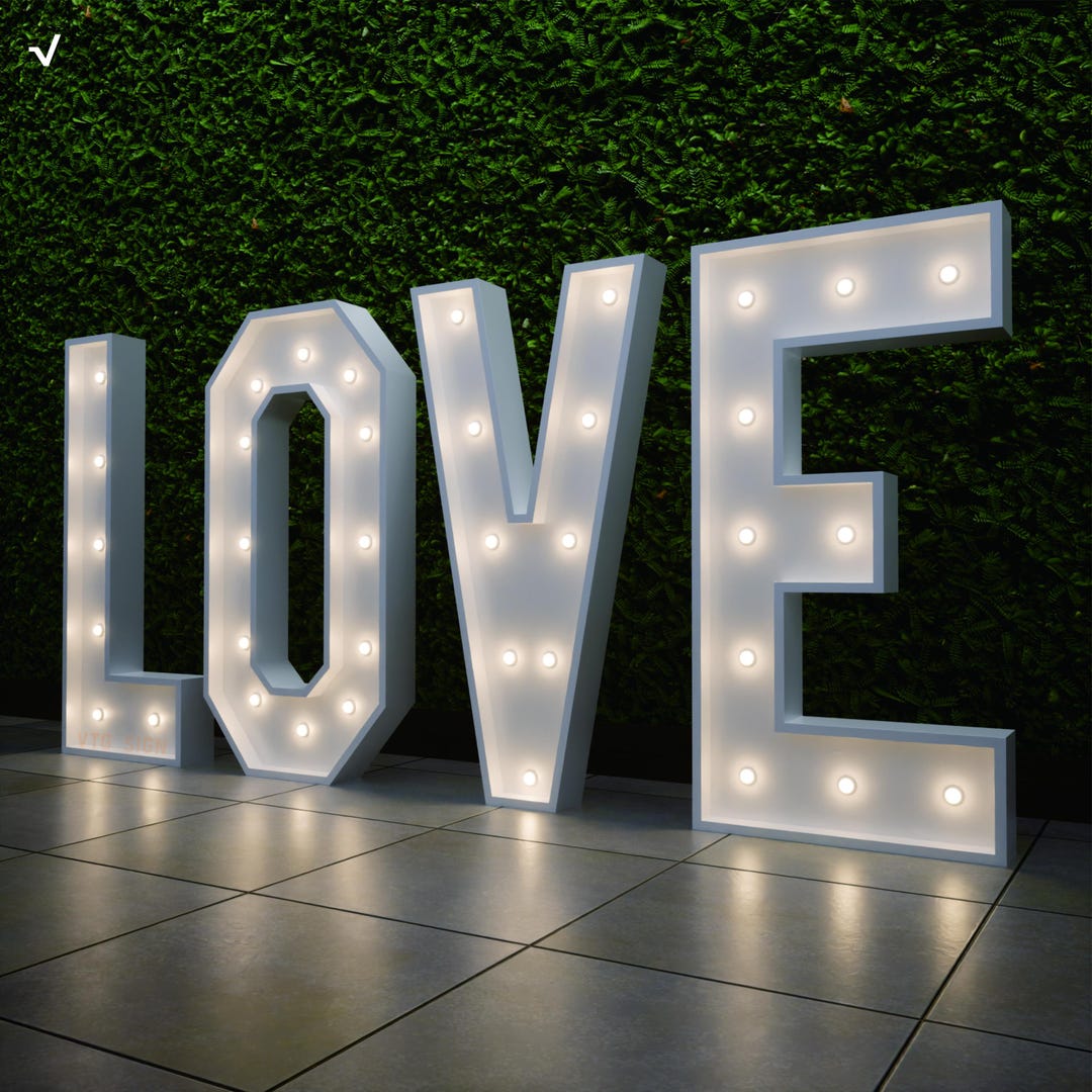 LOVE Personalized Marquee Signs - LED Light up Letters, Custom Text ...