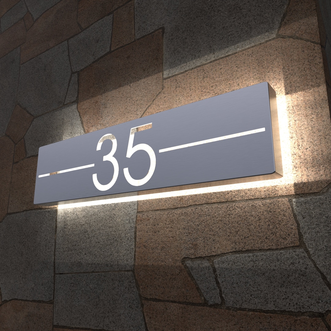 Outside LED House Number Sign,modern Metal House Number Sign,address ...