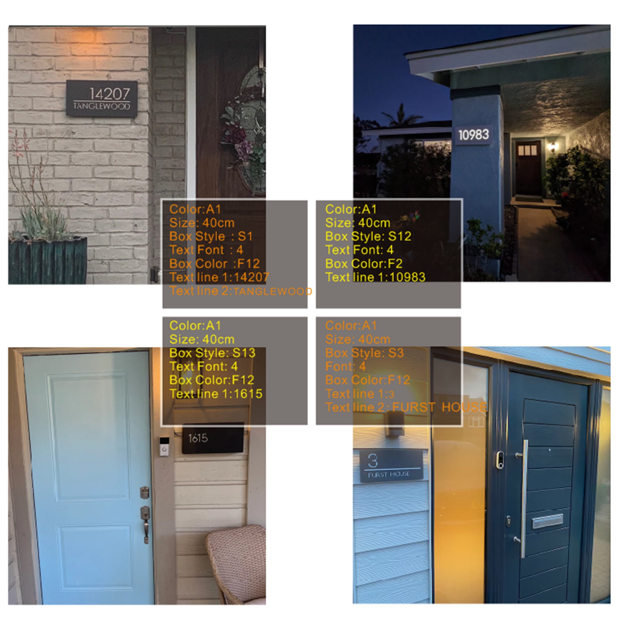 Rectangular House Number Signcustom Door Signled Modern - Etsy