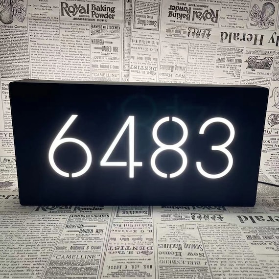Home Address Numbers Outdoor Logo Sign Light 3D Lighting | Etsy