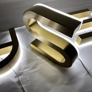 3D Metal Backlit Led Sign,modern Illuminated 3D LED Sign,storefront ...