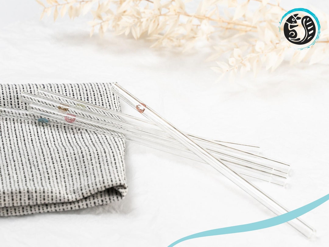 Glass Drinking Straws With Logos Reusable & Plastic-free Straws 15/23 ...