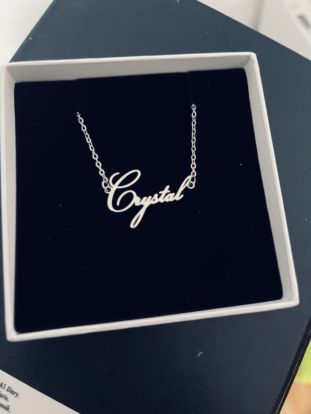 Tiny Name Necklace - Sterling Silver Chain-script Name Plate - Custom ...