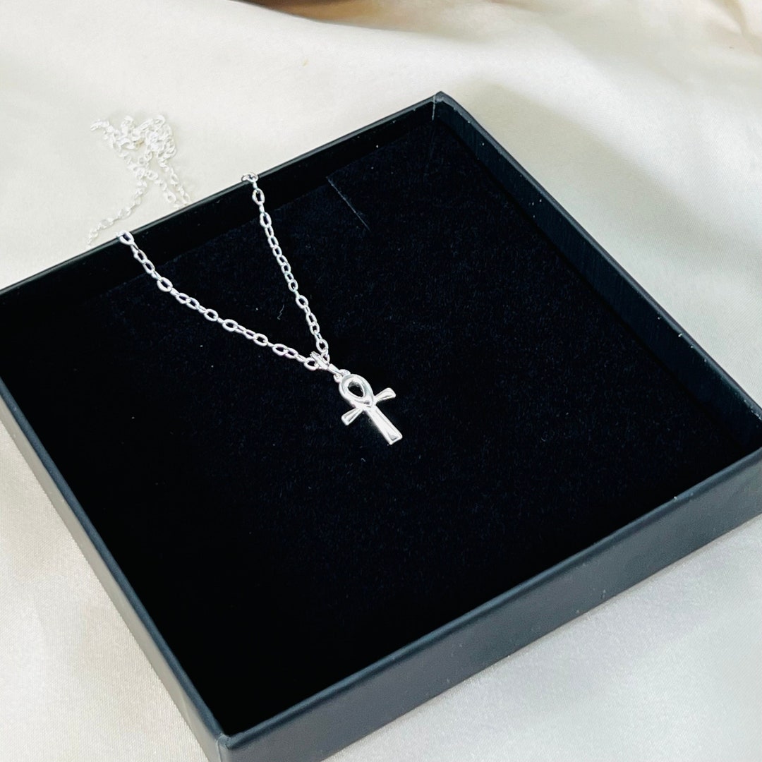 Dainty Silver Ankh Cross Pendant Necklace: Egyptian Jewelry - Etsy