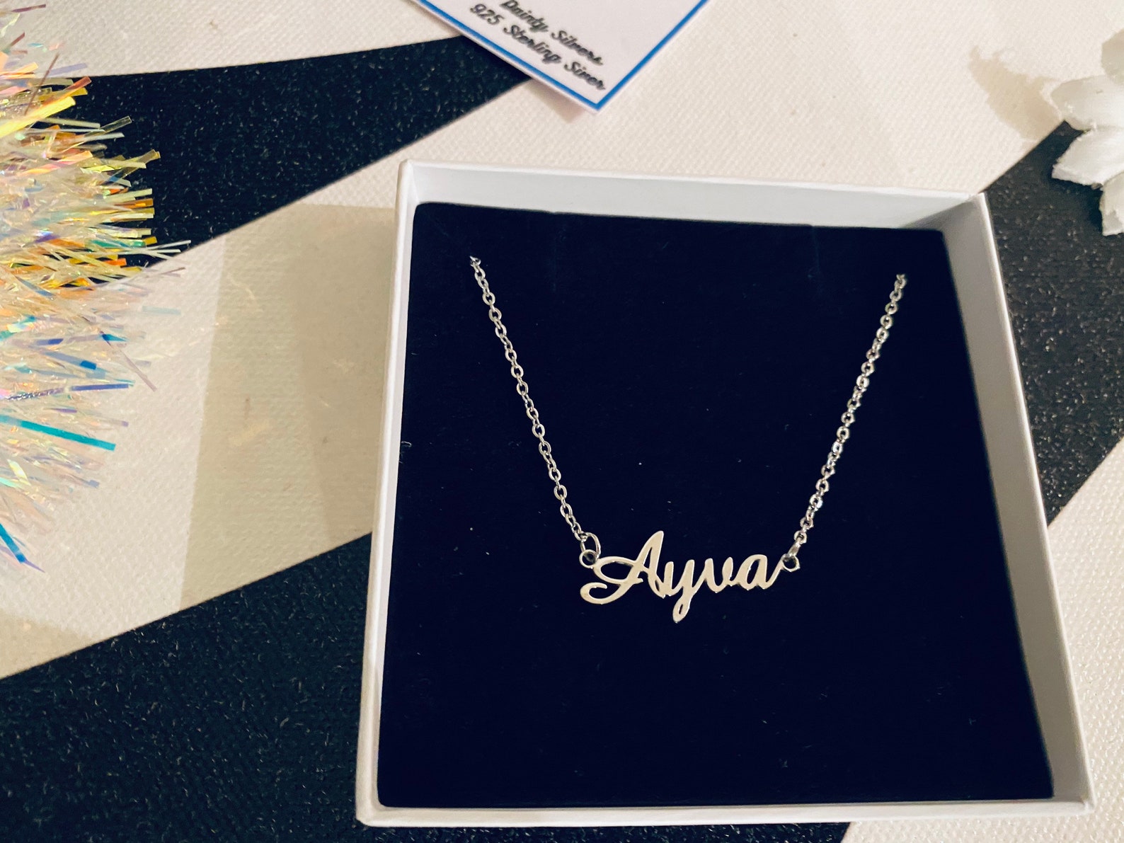 Sterling Silver Name Necklace Custom Name Necklace - Etsy