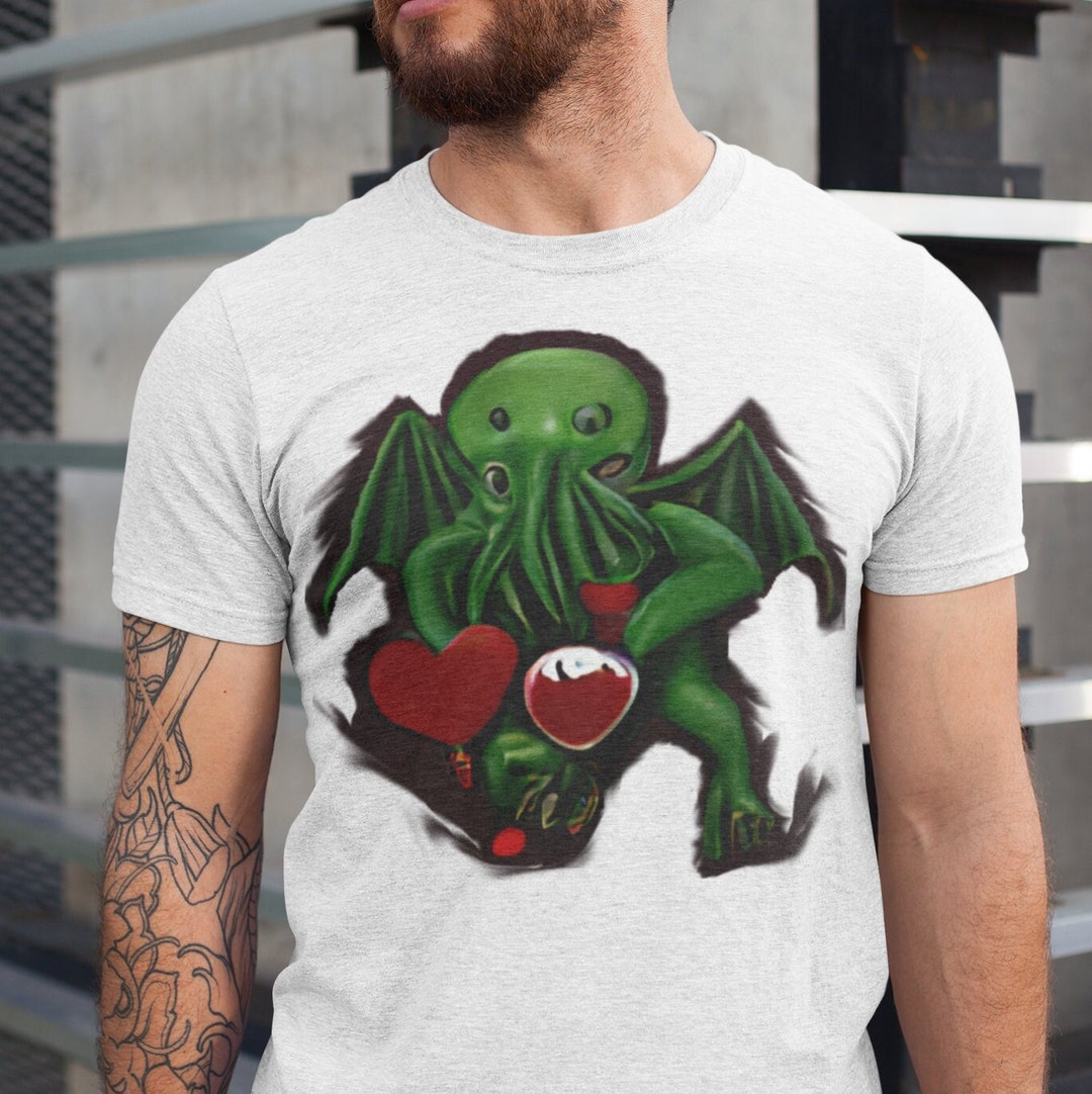 Lovecraftian Romance: Cthulhu Valentine Liquid Heart T-shirt - Etsy