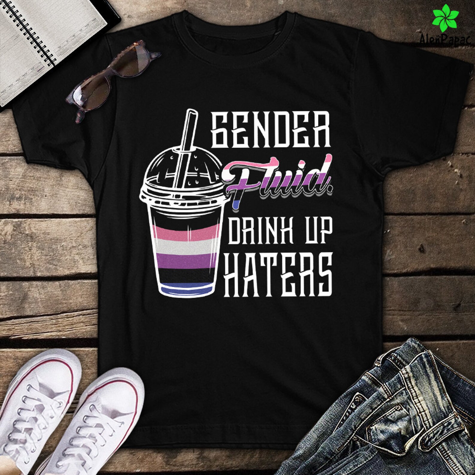 Funny Genderfluid Drink Up Haters Nonbinary Queer Pride LGBT | Etsy