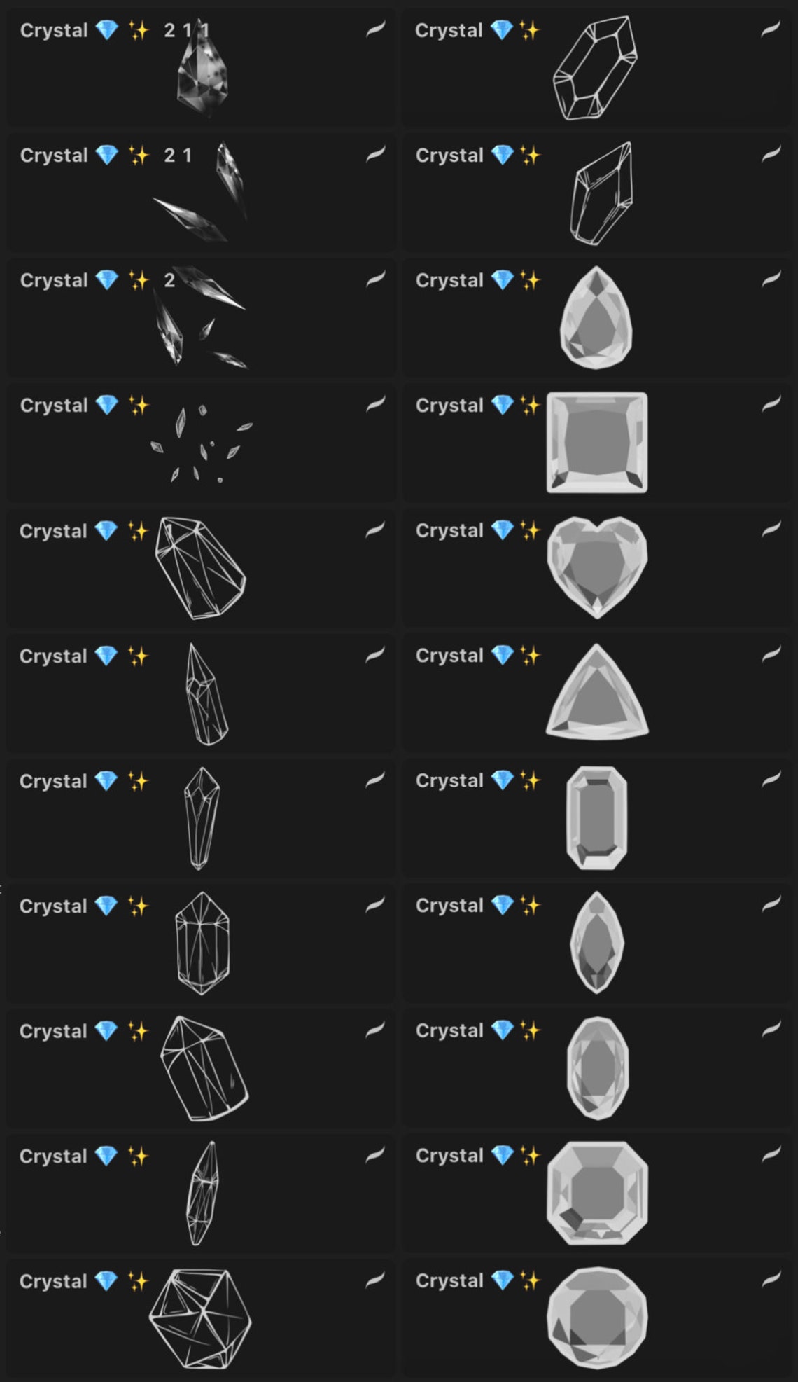 MEGA Anime Crystal Brush Pack | Etsy