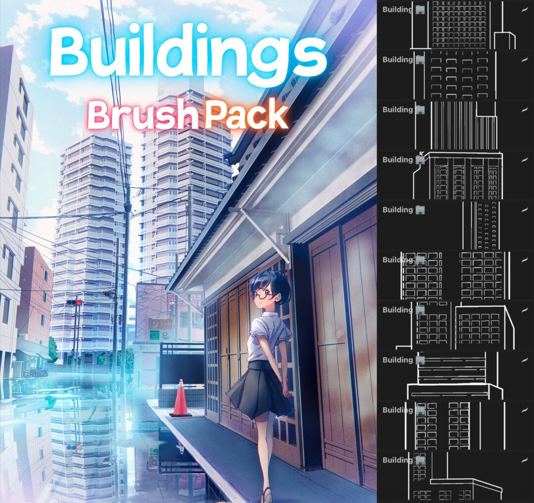 Anime Building Brush Pack for Procreate! - Etsy