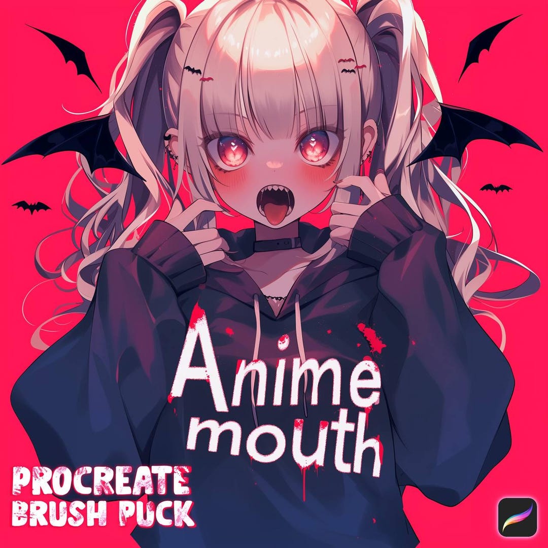Anime Mouth Brush Pack for Procreate. Mouth Stamps. Procreate Stamps ...