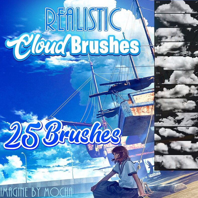 Realistic Cloud Brush Set for Procreate - Etsy
