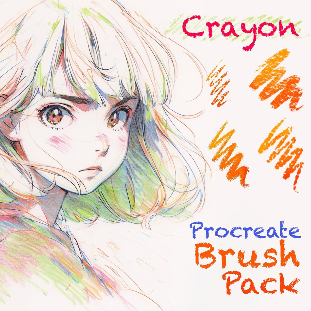 Crayon Procreate Brush Pack, 15 Crayon Brushes, Crayon Texture Brush ...