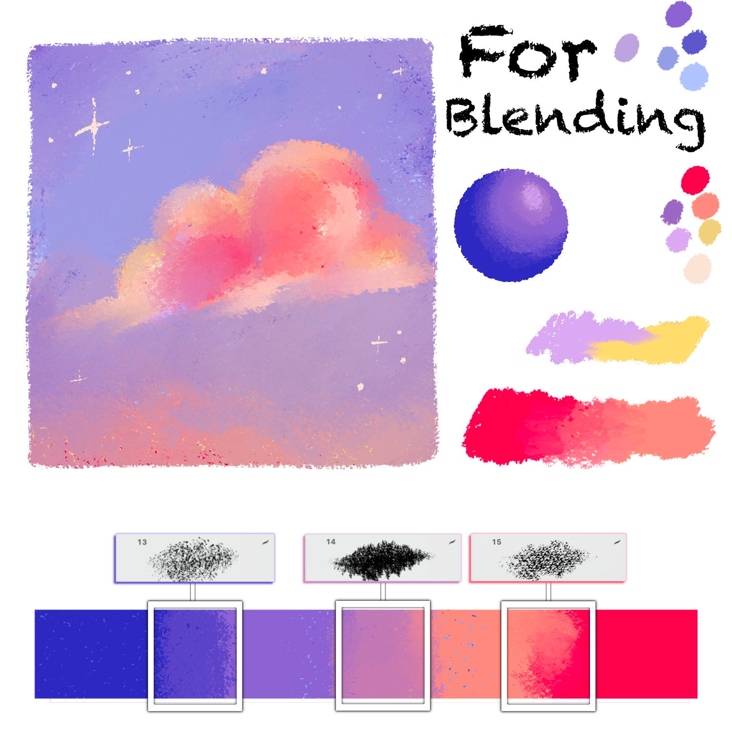 Crayon Procreate Brush Pack, 15 Crayon Brushes, Crayon Texture Brush ...