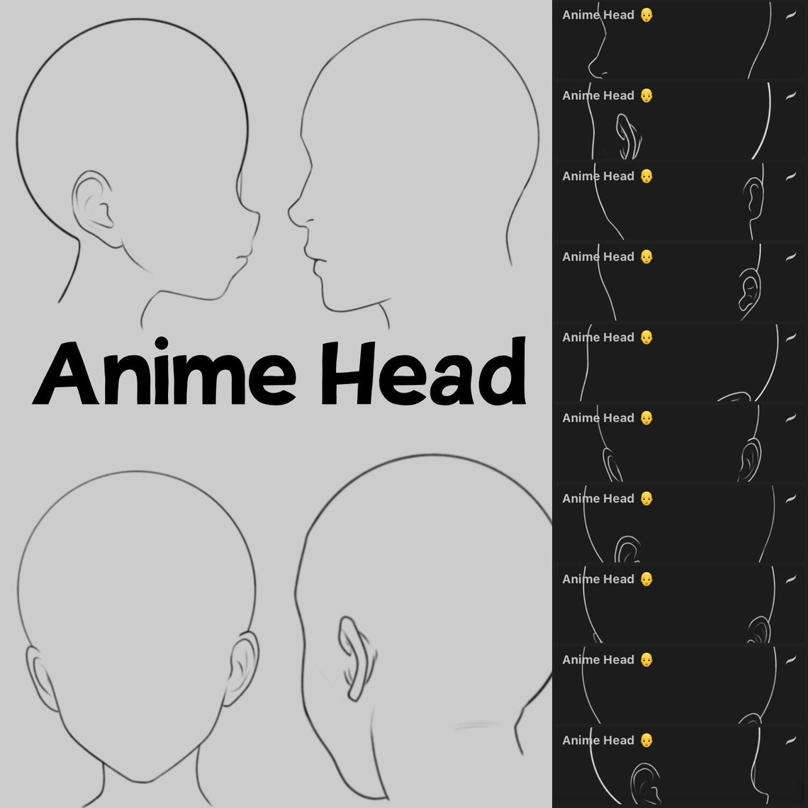 Anime Head Base Pack for Procreate - Etsy