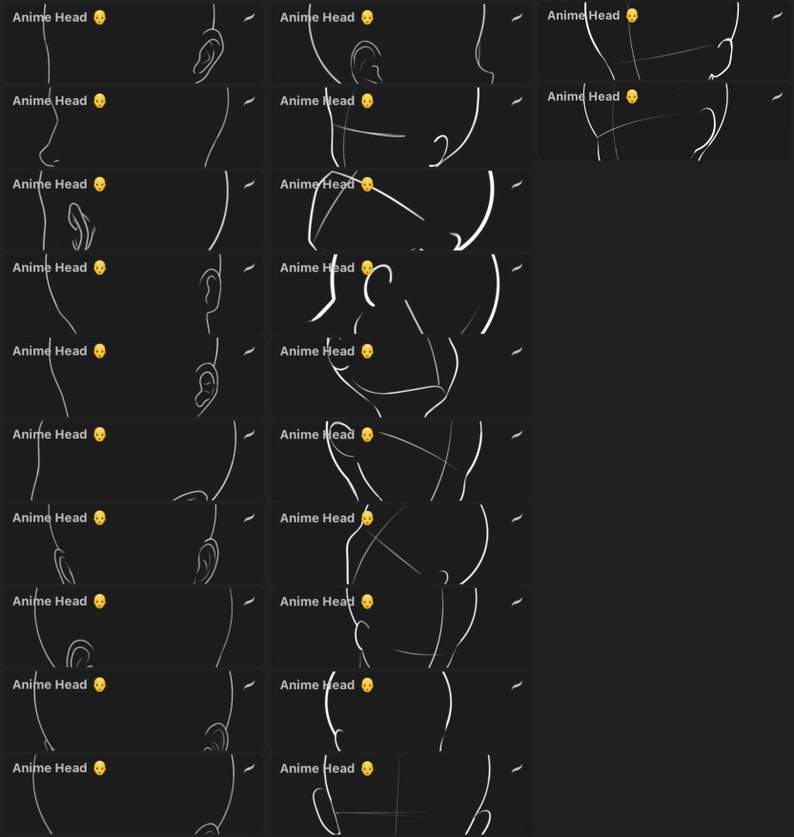 Anime Head Base Pack for Procreate | Etsy