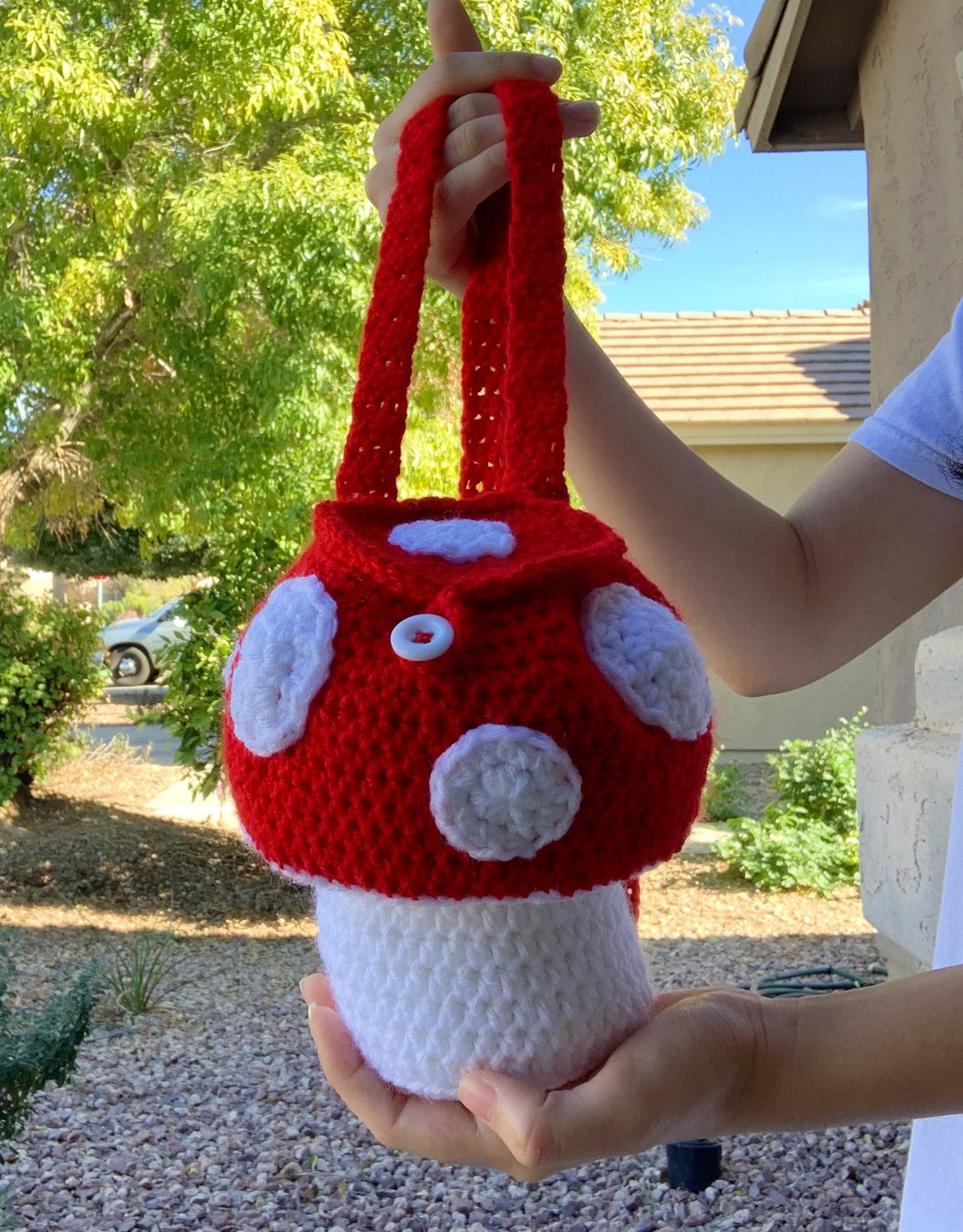 Crochet Mini Mushroom Backpack - Etsy