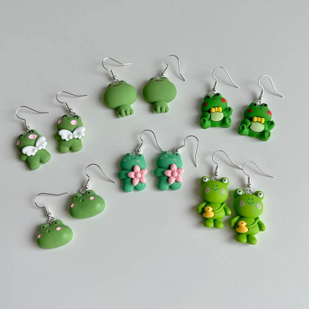 Cute Resin Frog Earrings, Frog Jewelry, Frog Gift - Etsy