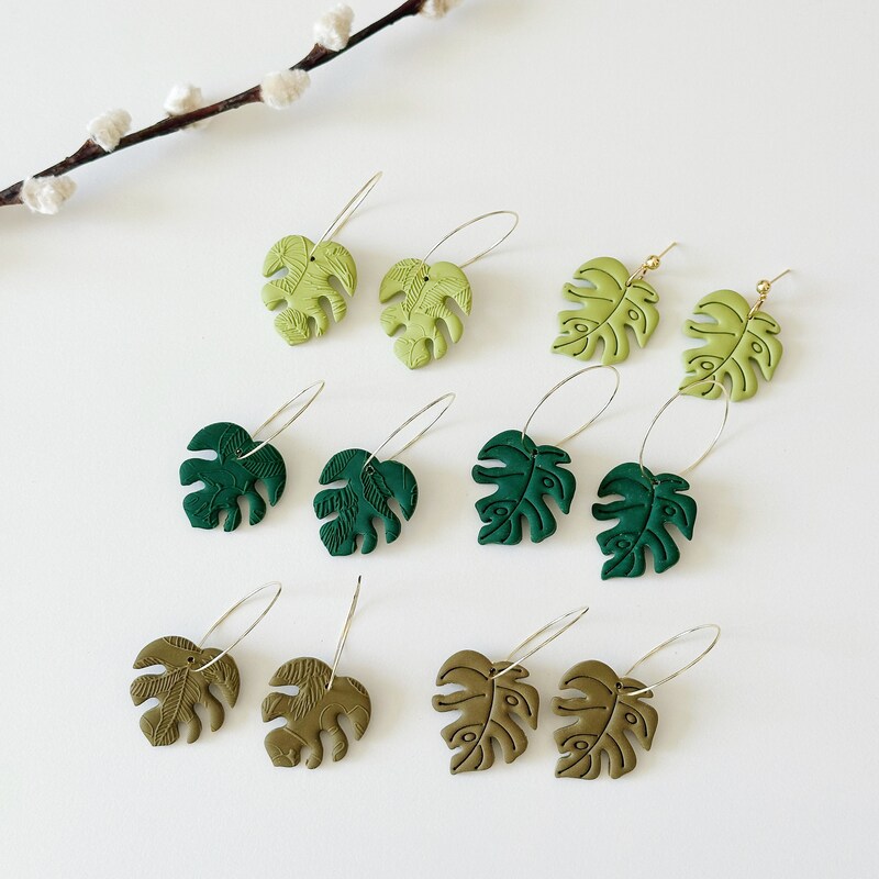Monstera Earrings - Etsy