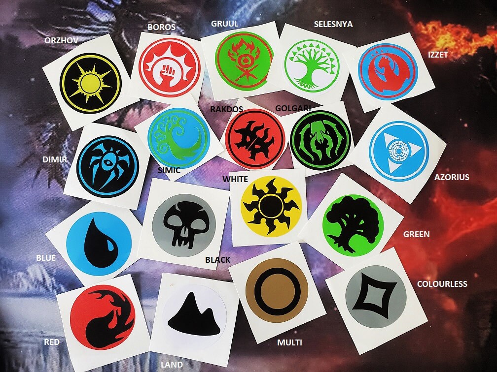 Mana And Guild Symbols Mtg Decal Stickers Collection Etsy