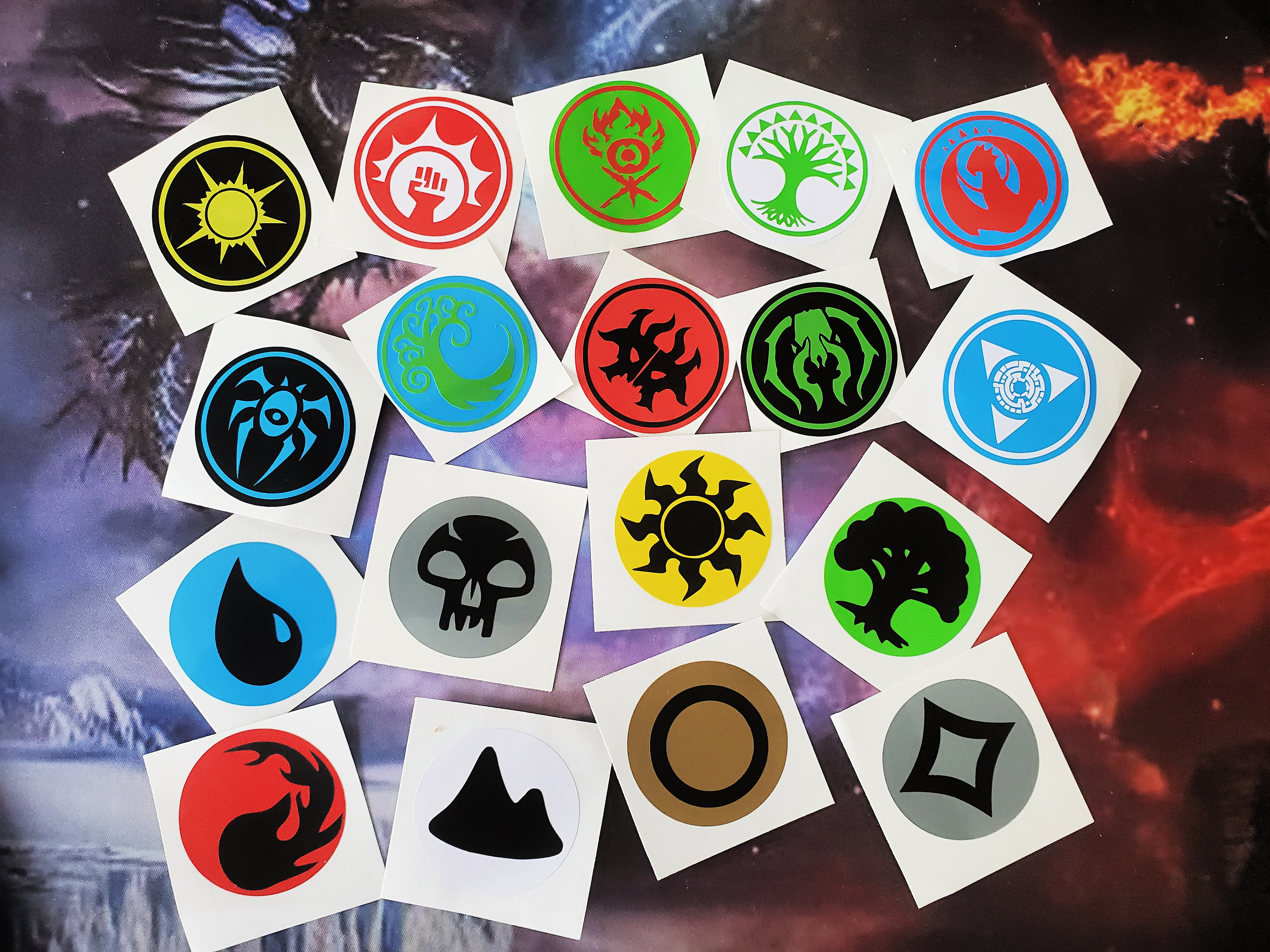Mana And Guild Symbols Mtg Decal Stickers Collection Etsy