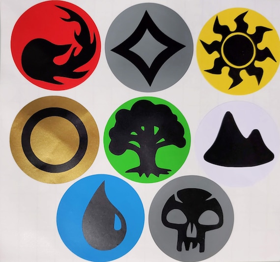 Magic The Gathering Mana Stickers Decals Individual Etsy