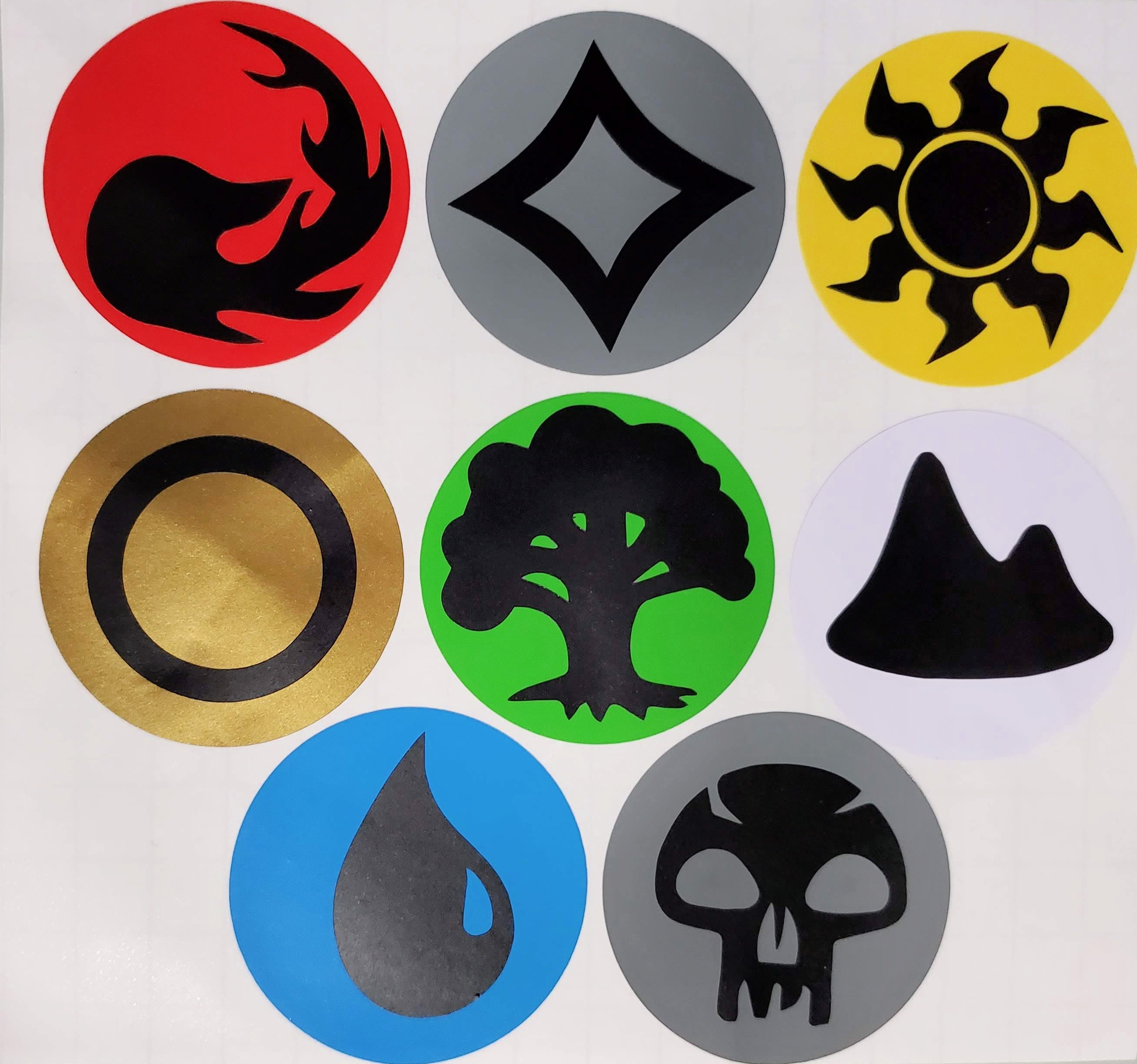 Magic The Gathering Mana Stickers Decals Individual Etsy Canada