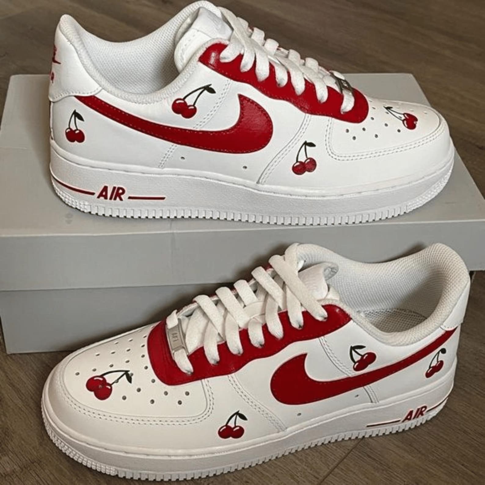 Custom Cherry Air Force 1 Sneakers: Hand-painted Fruit Shoes - Etsy