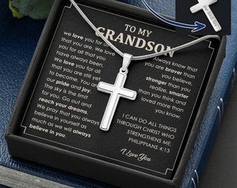 Grandson Cross Necklace - Etsy