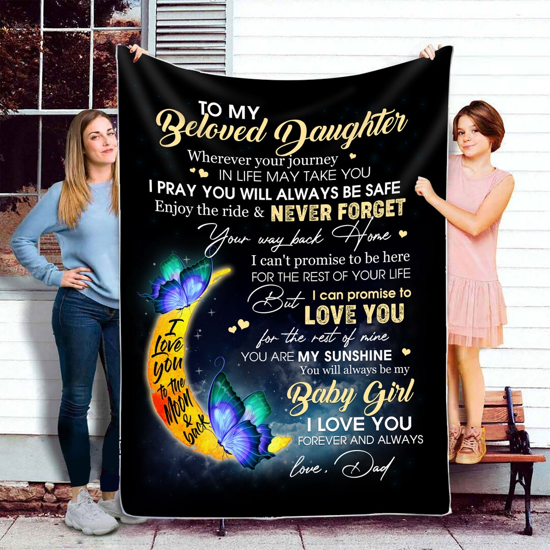 Daughter Blanket From Dad, Daughter Father Gift, Personalized Blanket ...