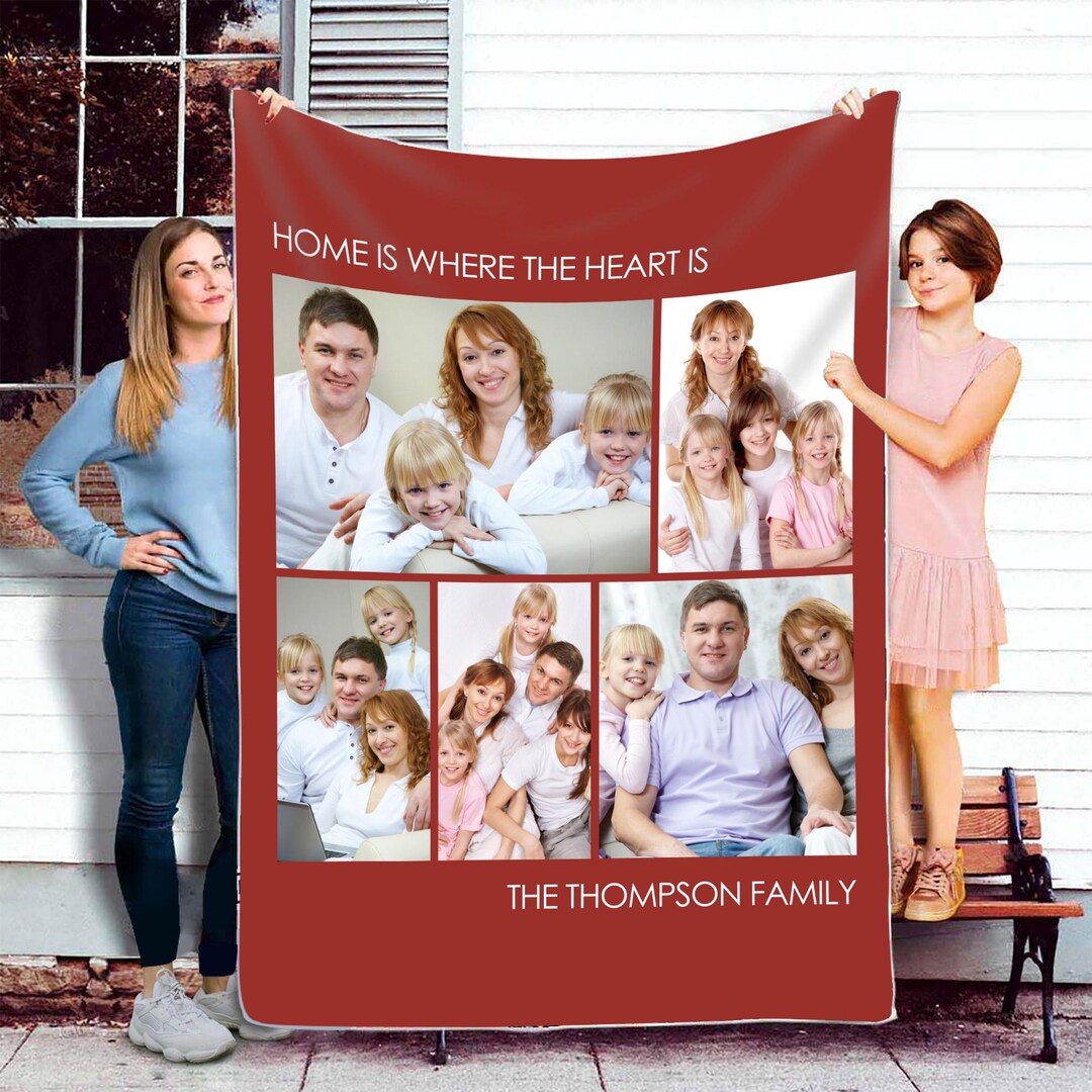Family Photo Blanket, Christmas Photo Gift, Family Matching Gift ...