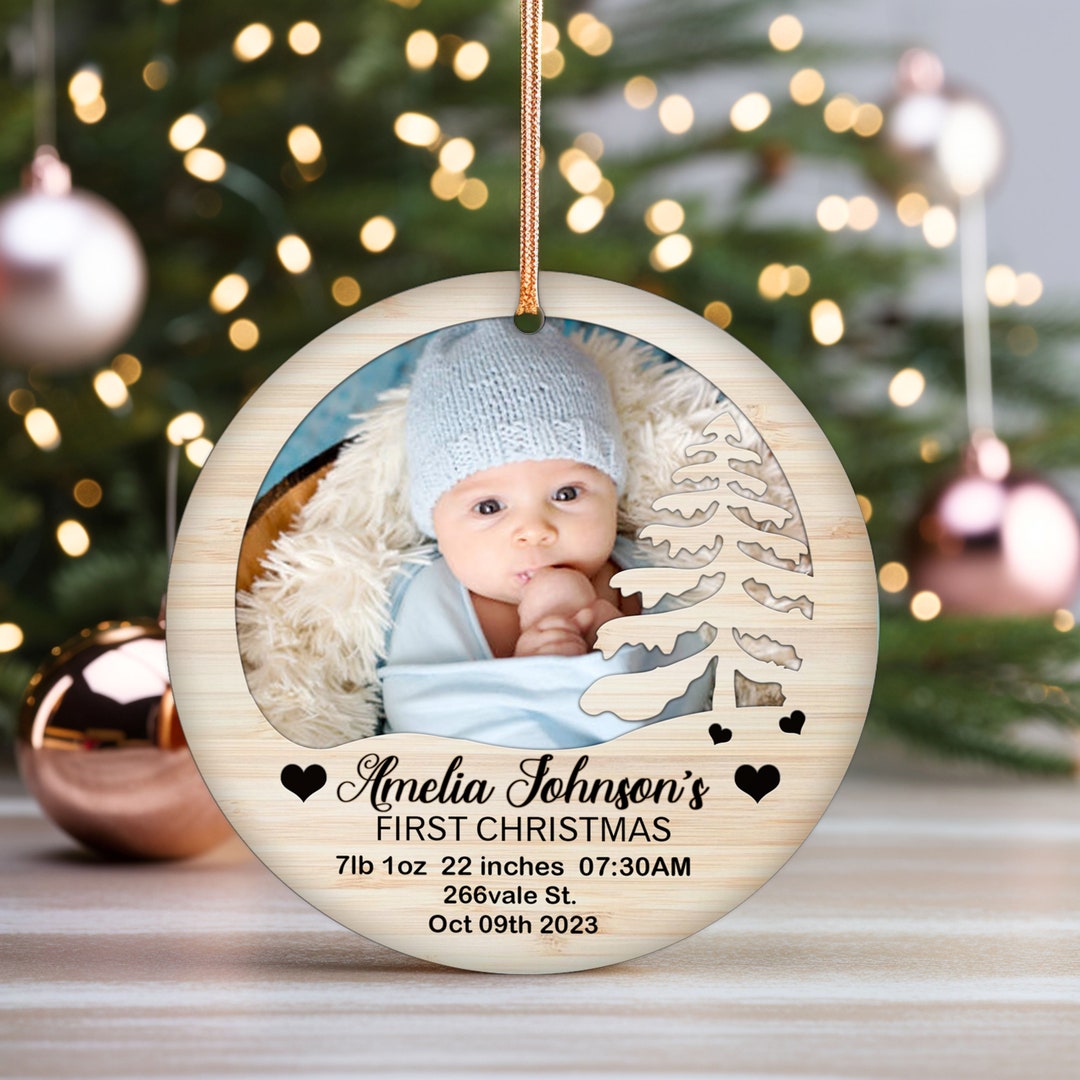 Baby First Christmas Ornament 2023, Personalized First Christmas ...
